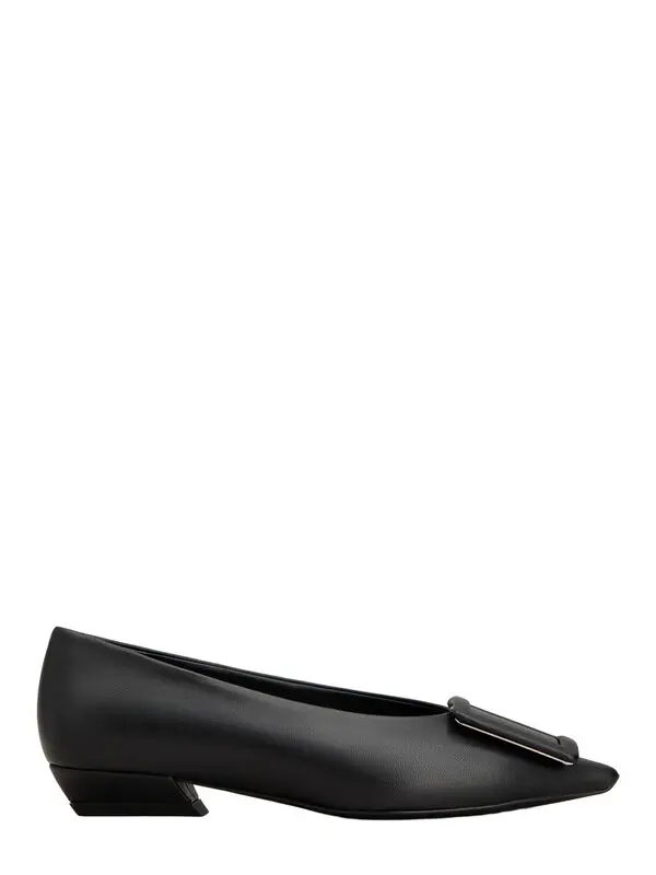 ROGER VIVIER Ballerinas In Nappa Leather With Covered Buckle - Black