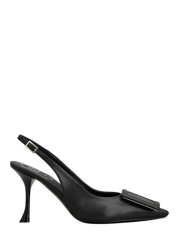 ROGER VIVIER Viv' In The City Slingback Pumps In Leather - Black