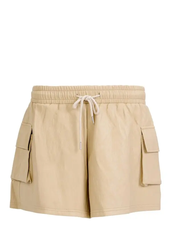 MOV Cargo Shorts Relaxed Fit Vegan Leather - Yellow