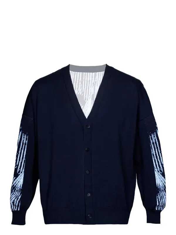 ESSIEN & EMRE V-neck Cardigan - Blue/white