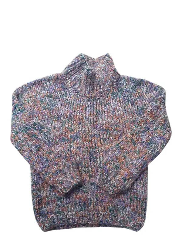 ESSIEN & EMRE Hand Knitted Merino Mohair Jumper - Green/grey