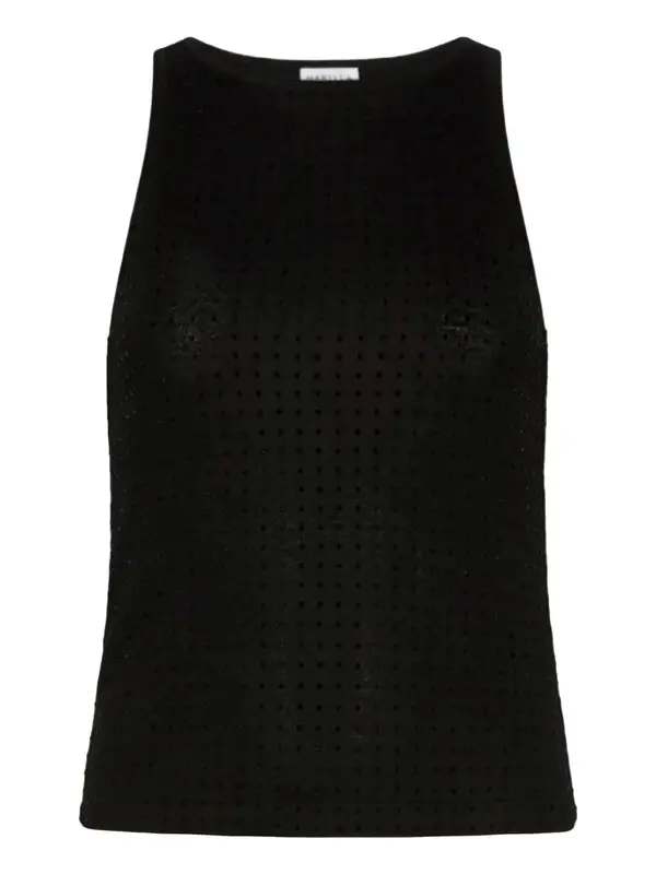 Marella Perforated Tank Top - Black