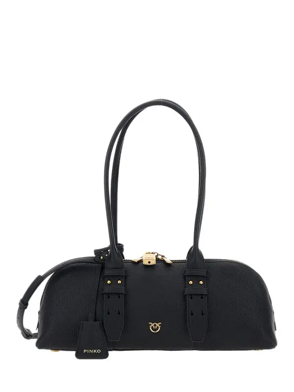Pinko Large Horizontal Bowling Bag - Black