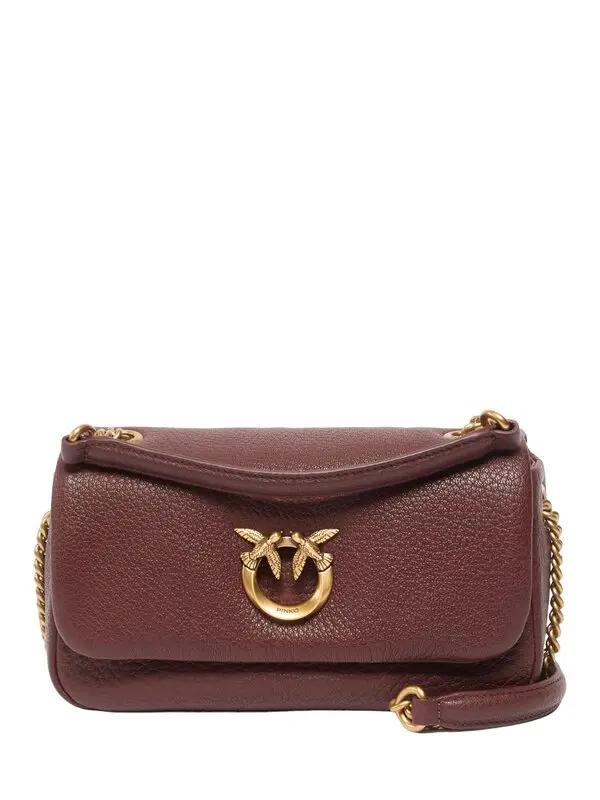 Pinko Click Soft Horizontal Chain Shoulder Bag - Brown