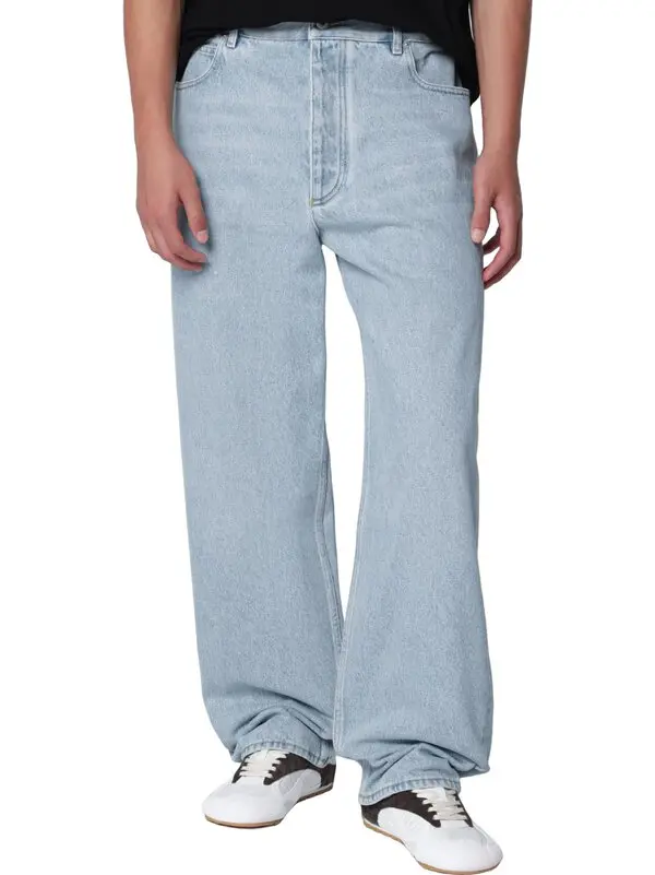 Bottega Veneta Wide-leg Jeans In Sky Bleached Wash - Light Blue