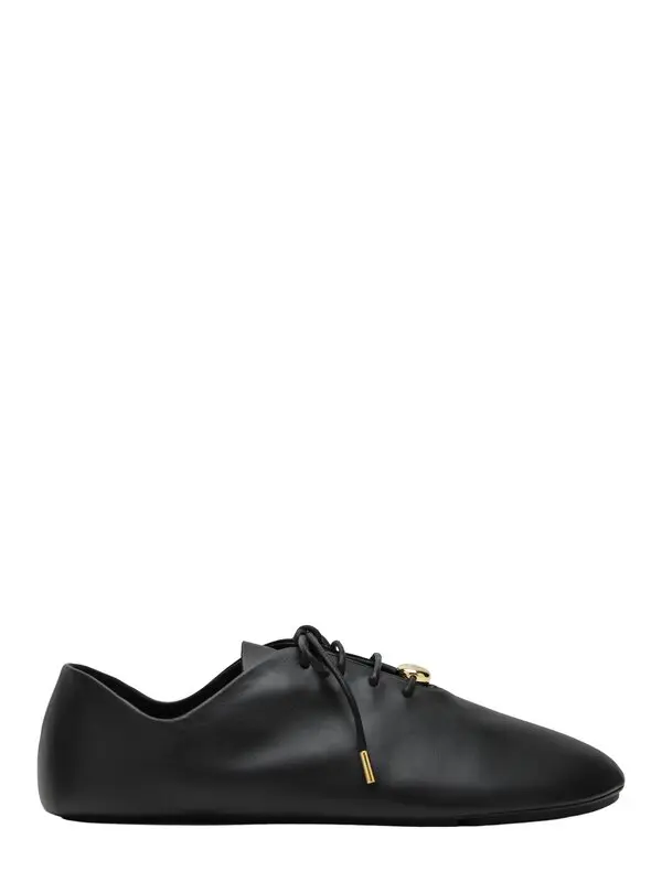Loewe Pebble Soft Lace-up Calf Nappa Leather Shoes - Black