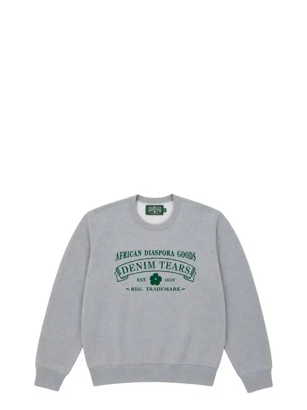 DENIM TEARS Adg Crewneck Sweatshirt - Grey/green