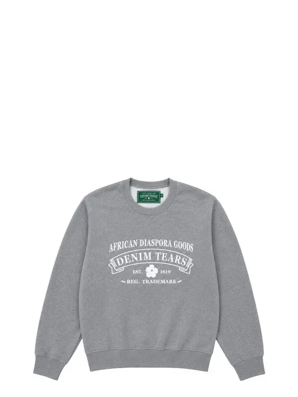 DENIM TEARS Adg Crewneck Sweatshirt - Grey/white