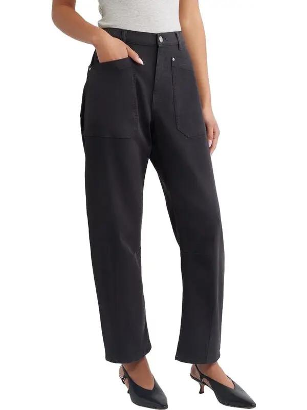 DL1961 Billie High Waist Barrel Leg Jeans - Dark Cinder