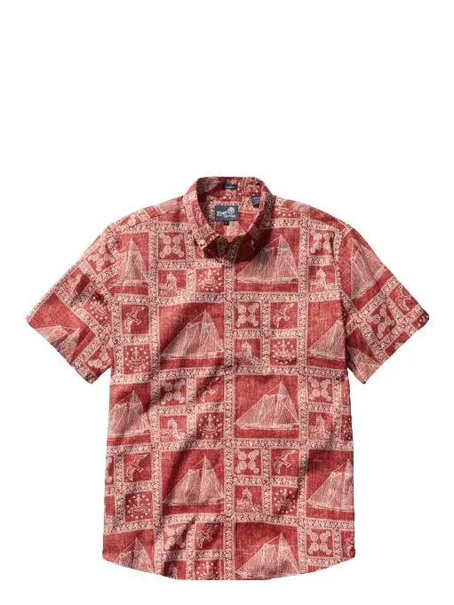 Reyn Spooner Newport Sailor Button Down Shirt - Red