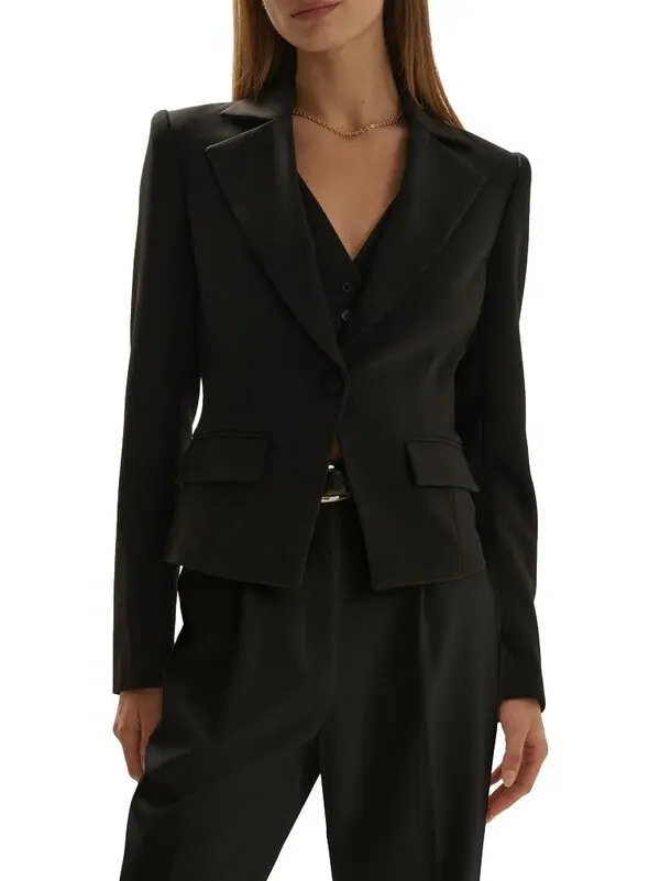 FAVORITE DAUGHTER The Favorite Cropped Blazer - Black