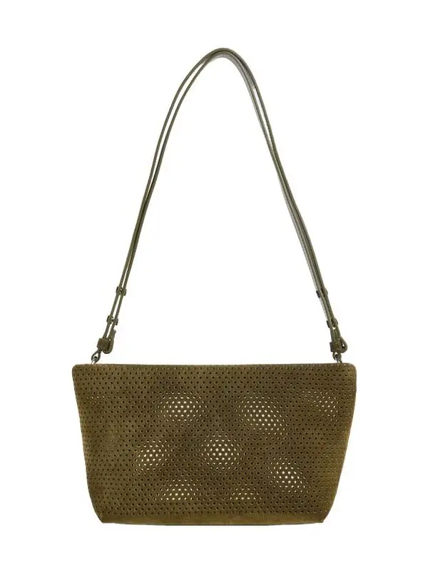 Proenza Schouler Bond Perforated Suede Shoulder Bag - Olive