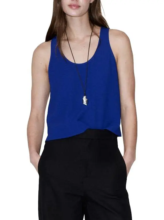 Mango Flowy Cropped Top - Blue