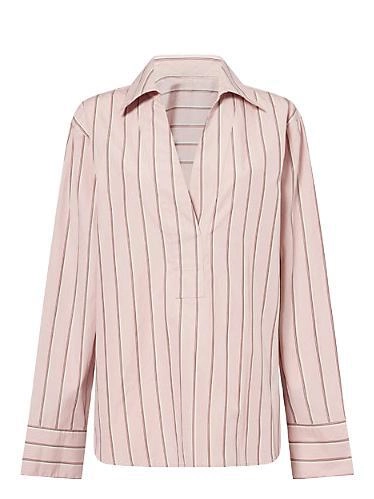 Vince Striped Cotton Shirt - Peony