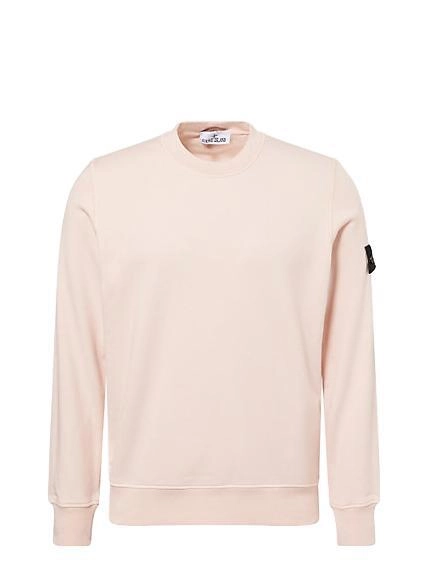 Stone Island Logo Patch Cotton Sweatshirt - Antique Rose