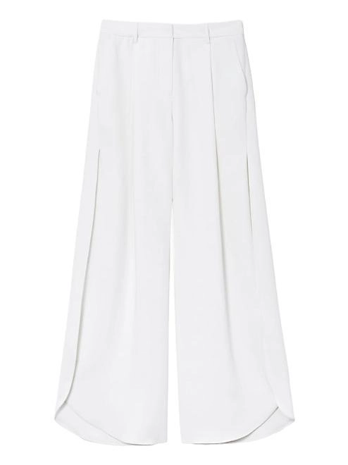 REISS Deena Side-split Wide-leg Woven Trousers - White