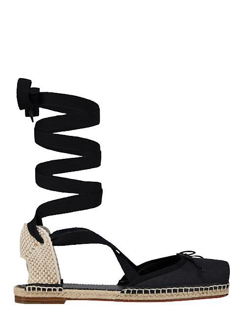 CHRISTIAN LOUBOUTIN Cassiadrilla Flat Espadrilles With Tie Fastening - Black