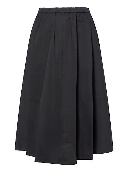 Vince Cotton A-line Midi Skirt With Oversized Pockets - Black