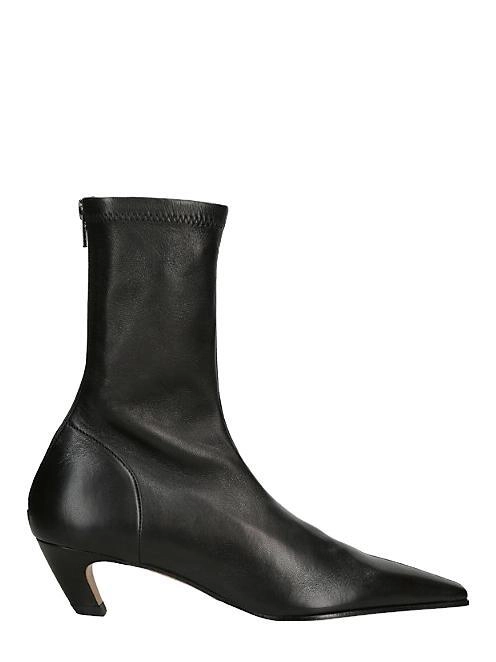 Khaite Arizona Leather Ankle Boots - Black