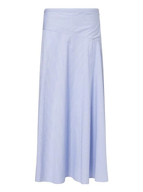 Theory A-line Pinstripe Cotton-blend Midi Skirt - Blue Multi