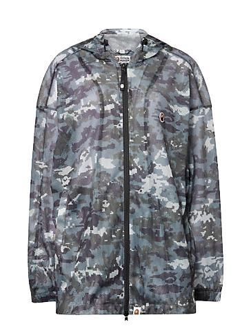 A BATHING APE Multi-pixel Camo-print Mesh Hoody - Black