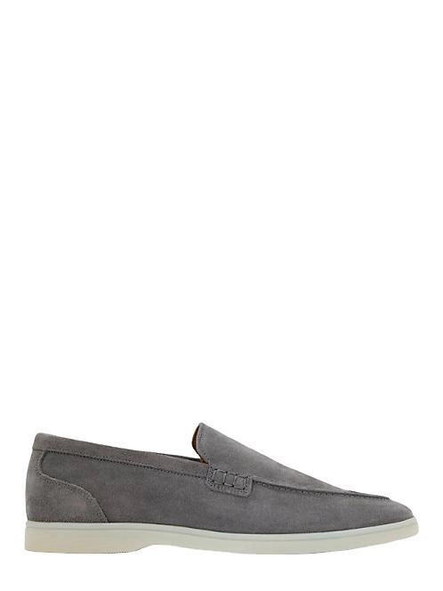 REISS Kason Suede Loafers - Frost Grey