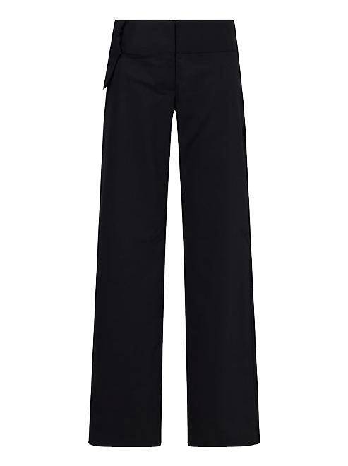 ST. AGNI Belted Straight-leg Wool Trousers - Black