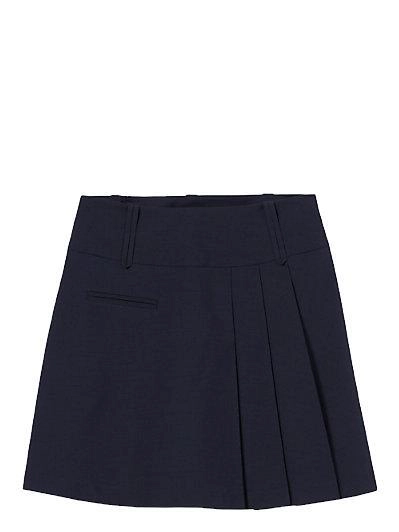 Claudie Pierlot Pleated Knitted Wool-blend Mini Skirt - Navy