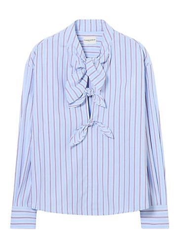 Claudie Pierlot Striped Tie-front Cotton-poplin Blouse - Multicolored