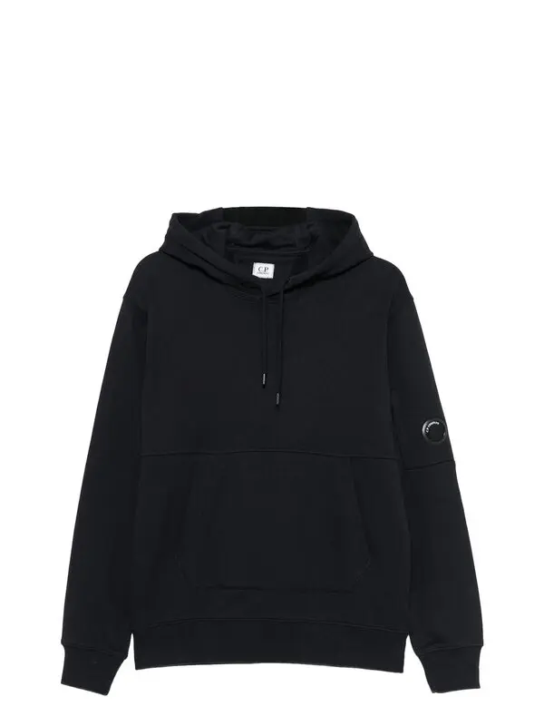 C.P. COMPANY Fleece Hoodie With Lens Detail - Blue
