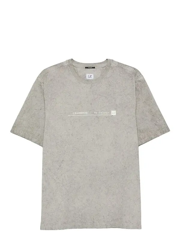 C.P. COMPANY Mercerized Jersey T-shirt With Printed Logo - Grey