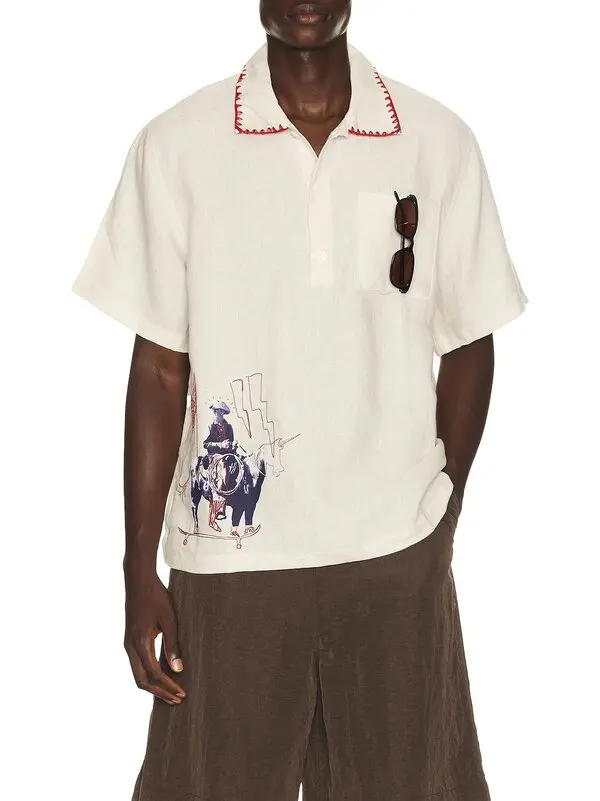 Oas Bronco Girona Shirt In Cream - Beige