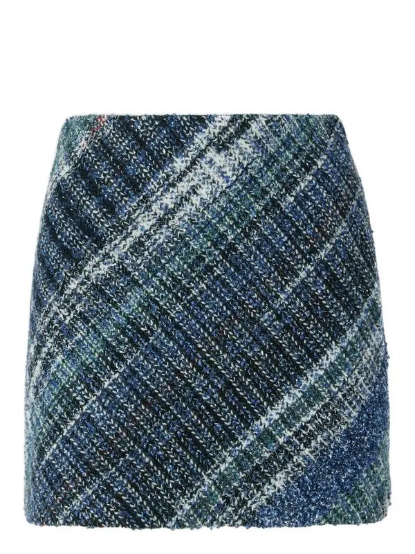 Missoni Blend Check Mini Skirt - Blue