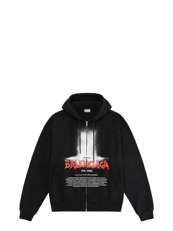 Balenciaga Oversized Zip-up Jacket, Xs - Black
