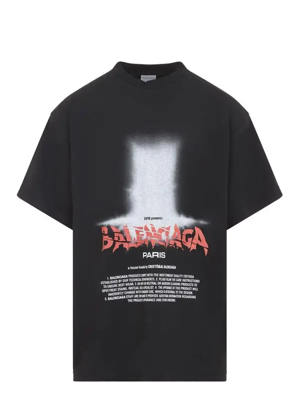 Balenciaga The Door Graphic-print T-shirt - Black