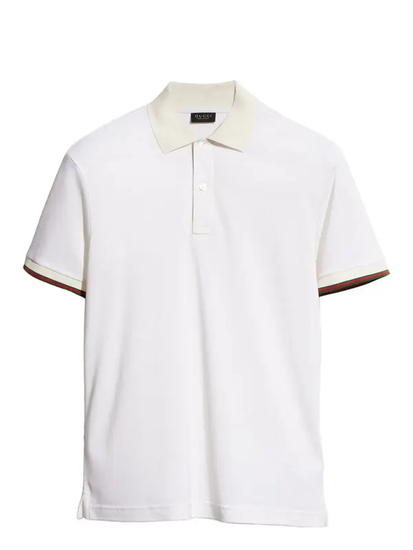 Gucci Short Sleeve Polo Shirt - White