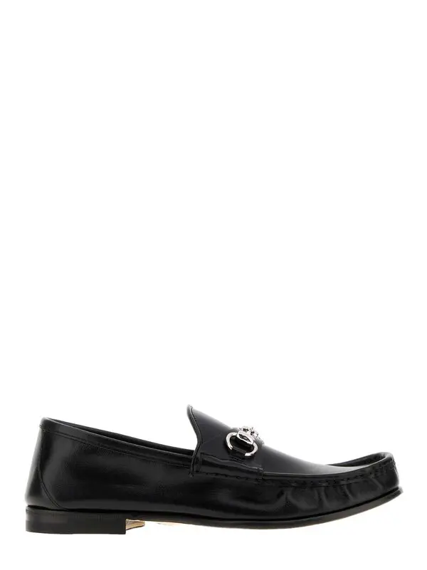 Gucci Leather Moccasins With Horsebit Detail - Black