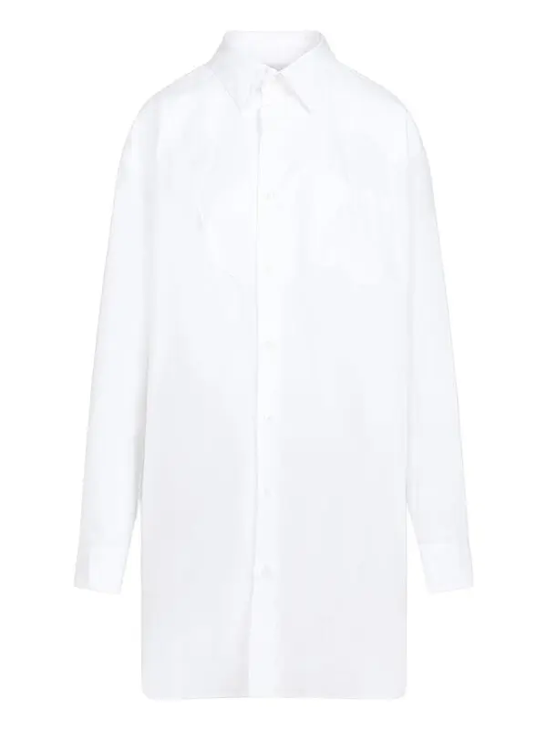 MAISON MARGIELA Cotton Poplin Mini Shirtdress - White