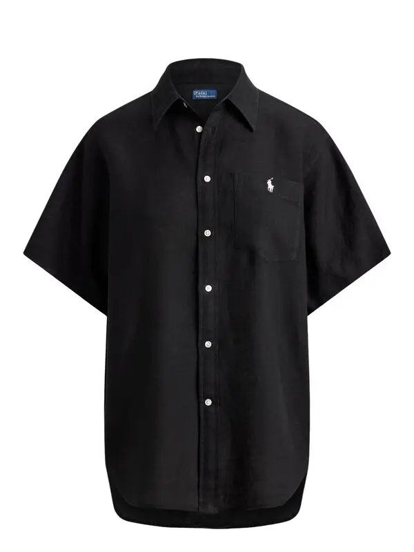 Ralph Lauren Linen Button-up Shirt - Black