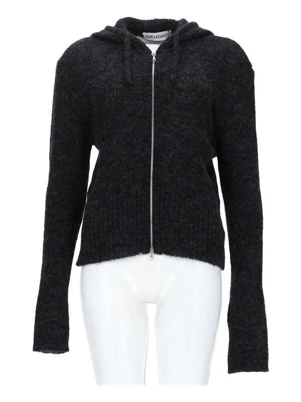 Our Legacy Compact Zip-front Alpaca & Wool Sweater - Charcoal
