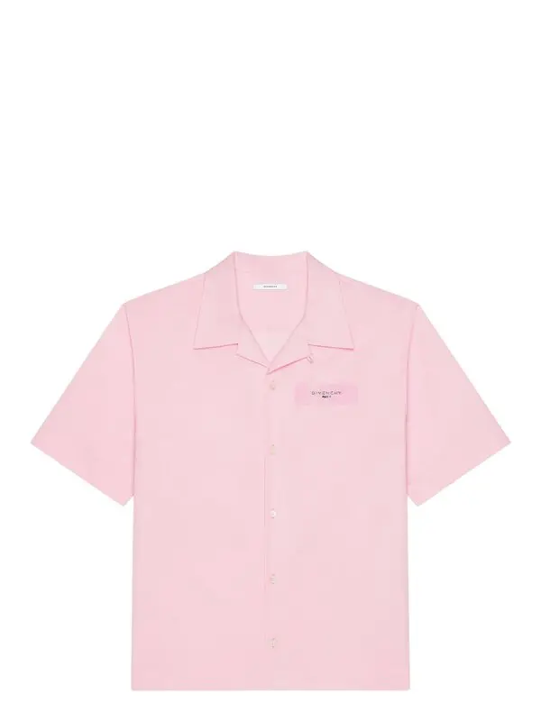 Givenchy Mini Hawaiian-print Cotton Shirt With Chest Stamp & Button Closure - Rosa