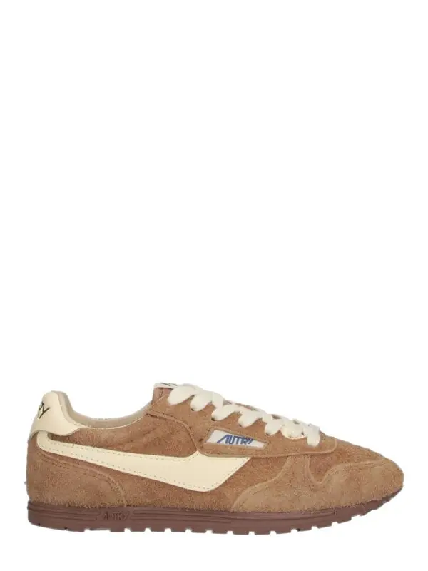 AUTRY Suede And Leather Low-top Sneakers - Beige