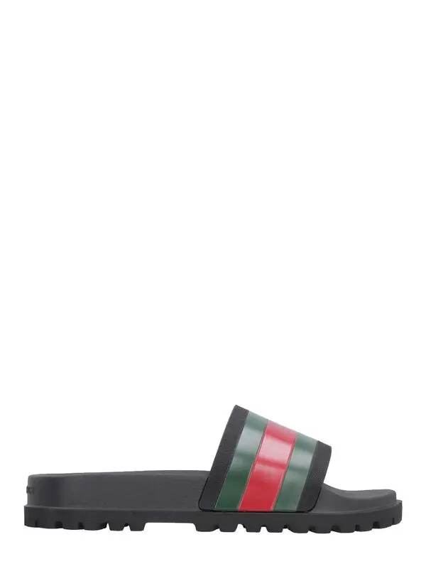 Gucci Web Slip-on Sandals - Nero