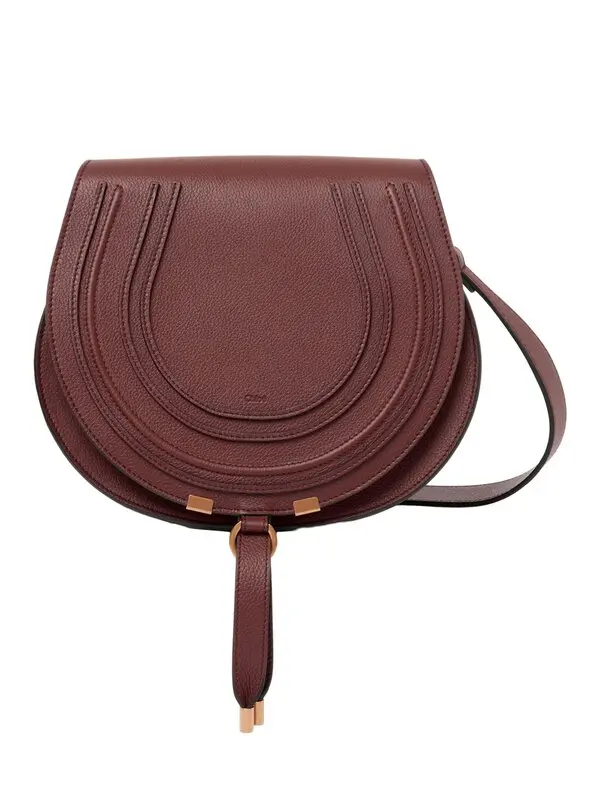 Chloé Leather Shoulder Bag With Tassel Closure - Marrone