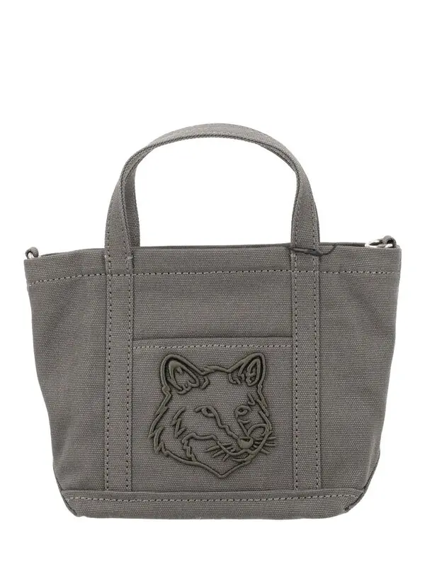 Maison Kitsuné Mini Cotton Tote Handbag - Grey