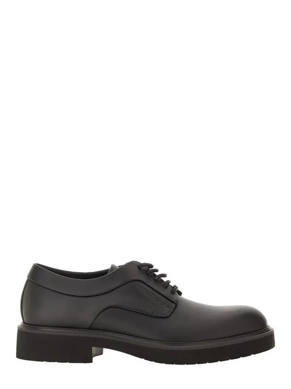 FERRAGAMO Derby Shoes With Ornament Detail - Black