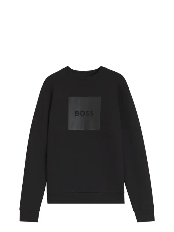 BOSS Crewneck Sweatshirt With Logo Detail - Black