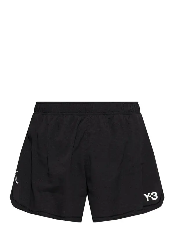 Y3 Logo Running Shorts - Black