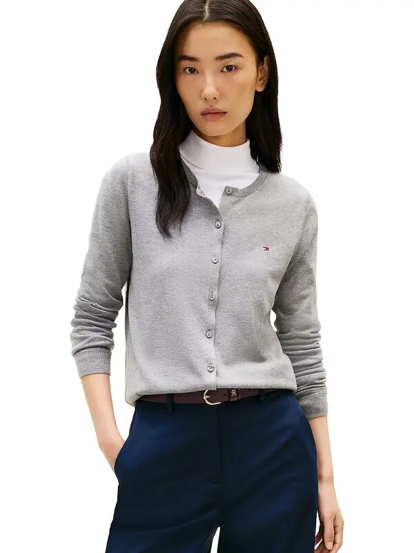 Tommy Hilfiger Fine Knit Cardigan - Grey