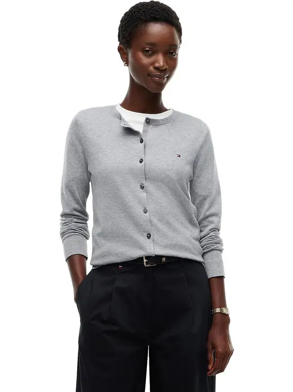 Tommy Hilfiger Fine Knit Cardigan - Grey